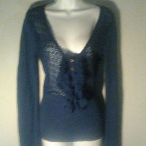 Free People | Sweaters | Free People Pointelle Ruffled Sweater | Poshmark